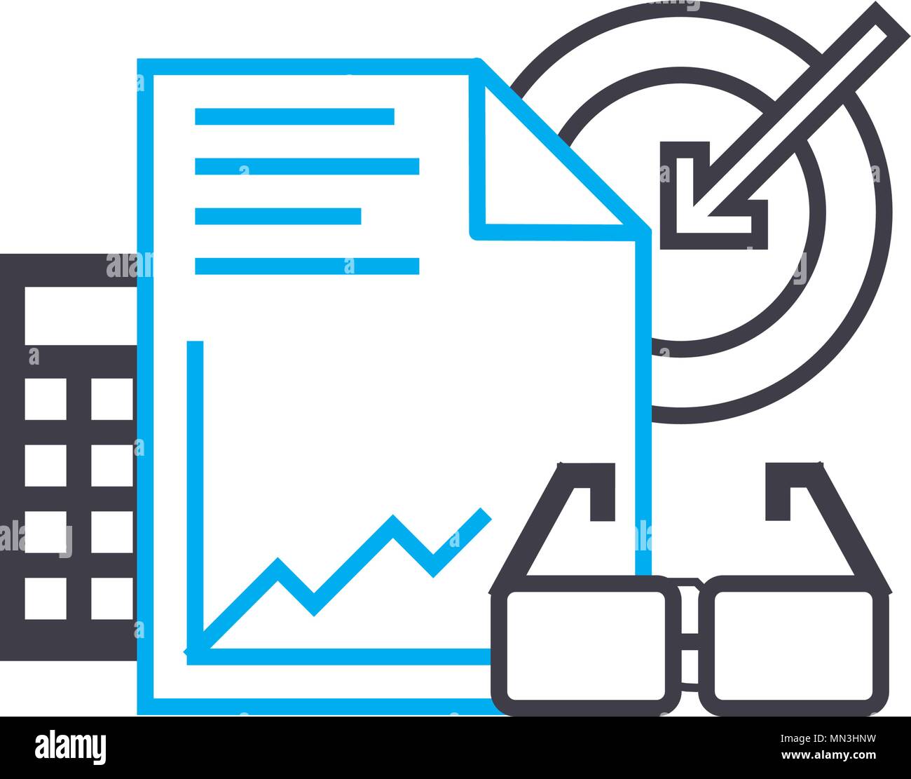 Business plan vector thin line stroke icon. Business plan outline illustration, linear sign ...