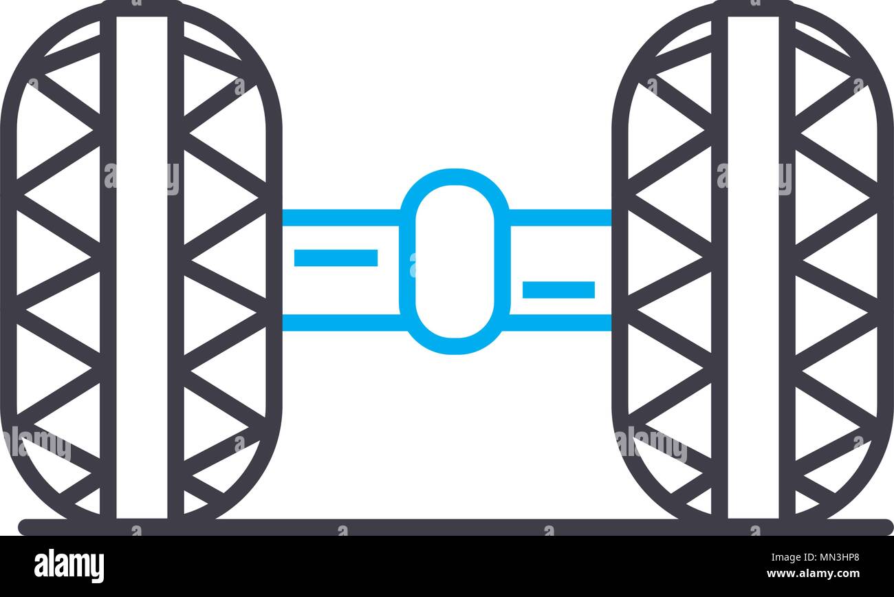 Car chassis vector thin line stroke icon. Car chassis outline ...