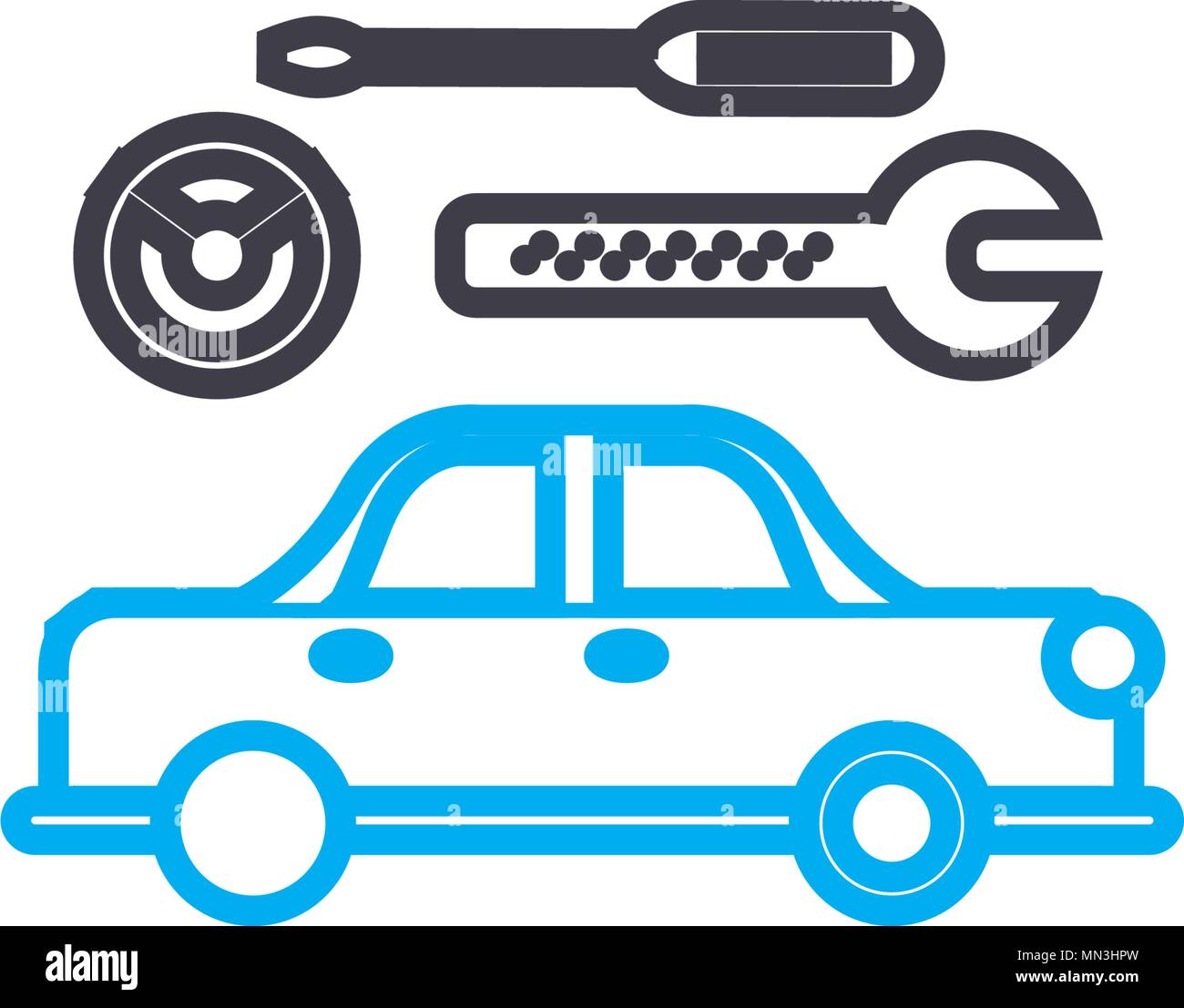 Car repair service vector thin line stroke icon. Car repair service ...