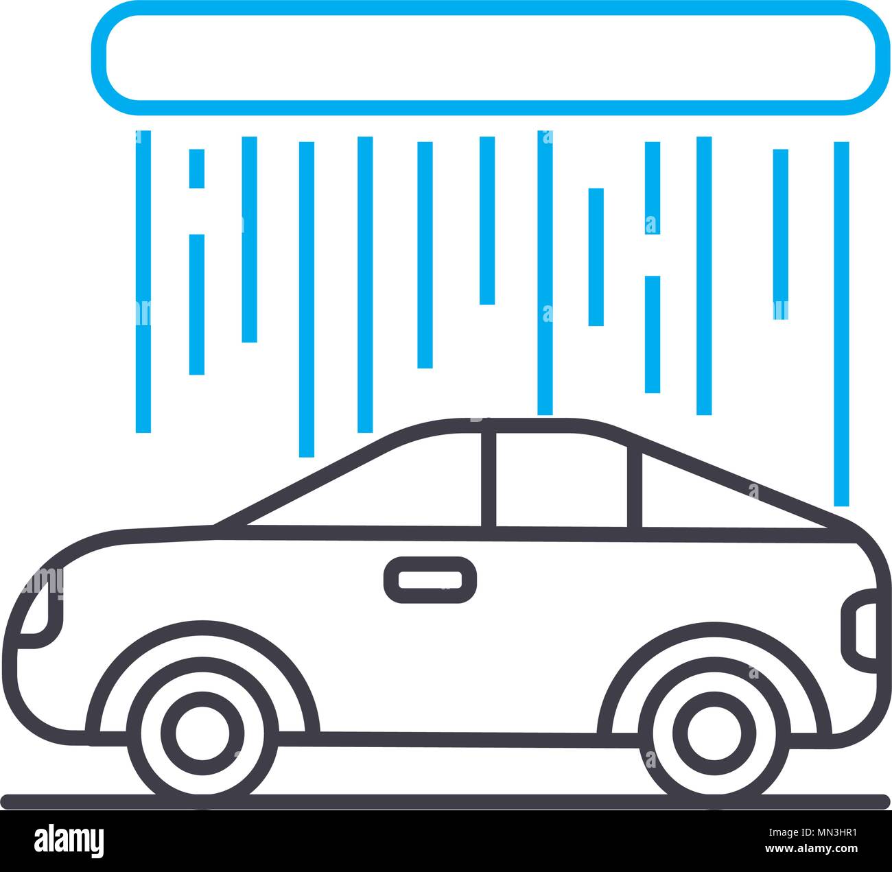 Car wash vector thin line stroke icon. Car wash outline illustration ...