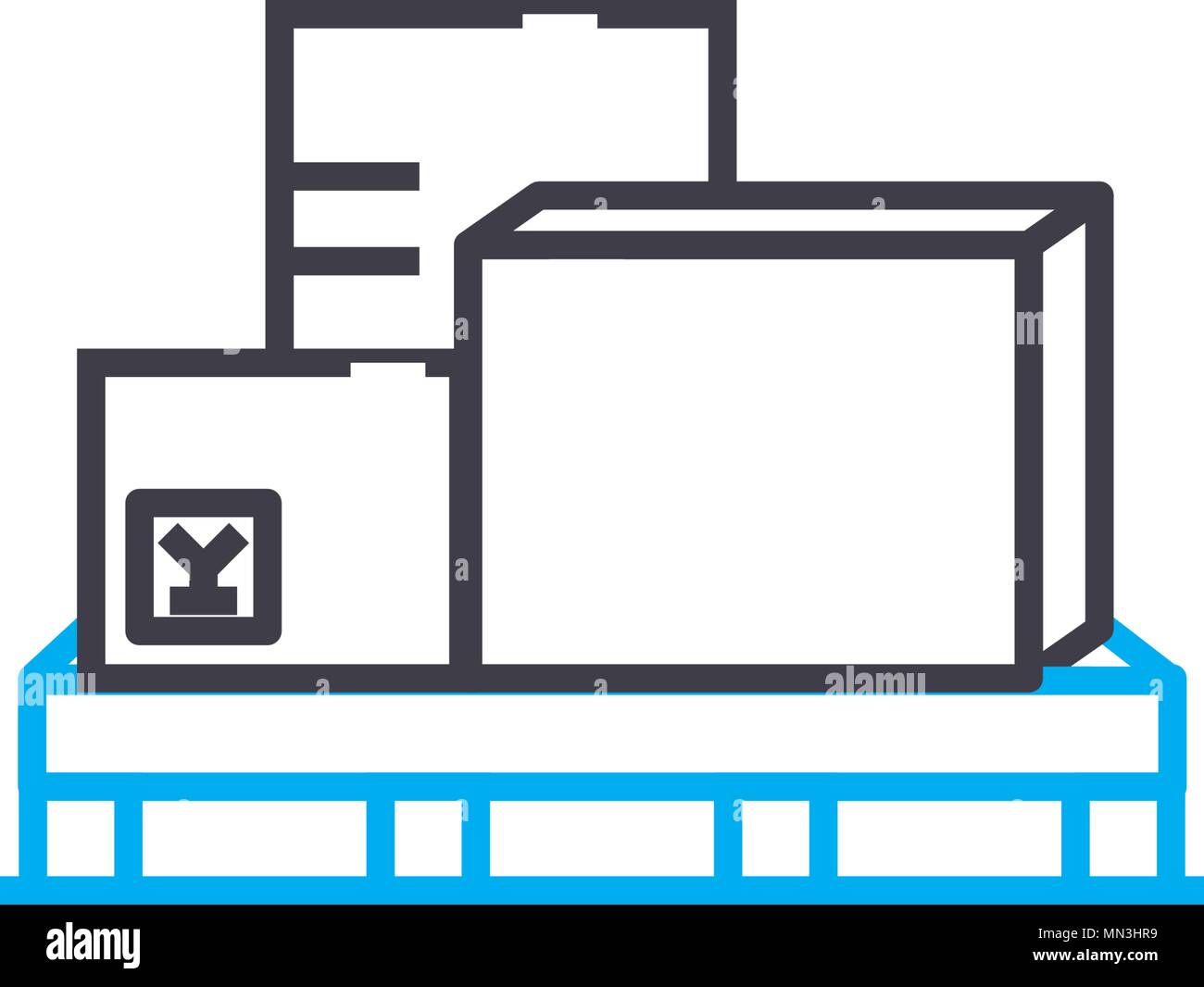 Cargo for delivery vector thin line stroke icon. Cargo for delivery ...