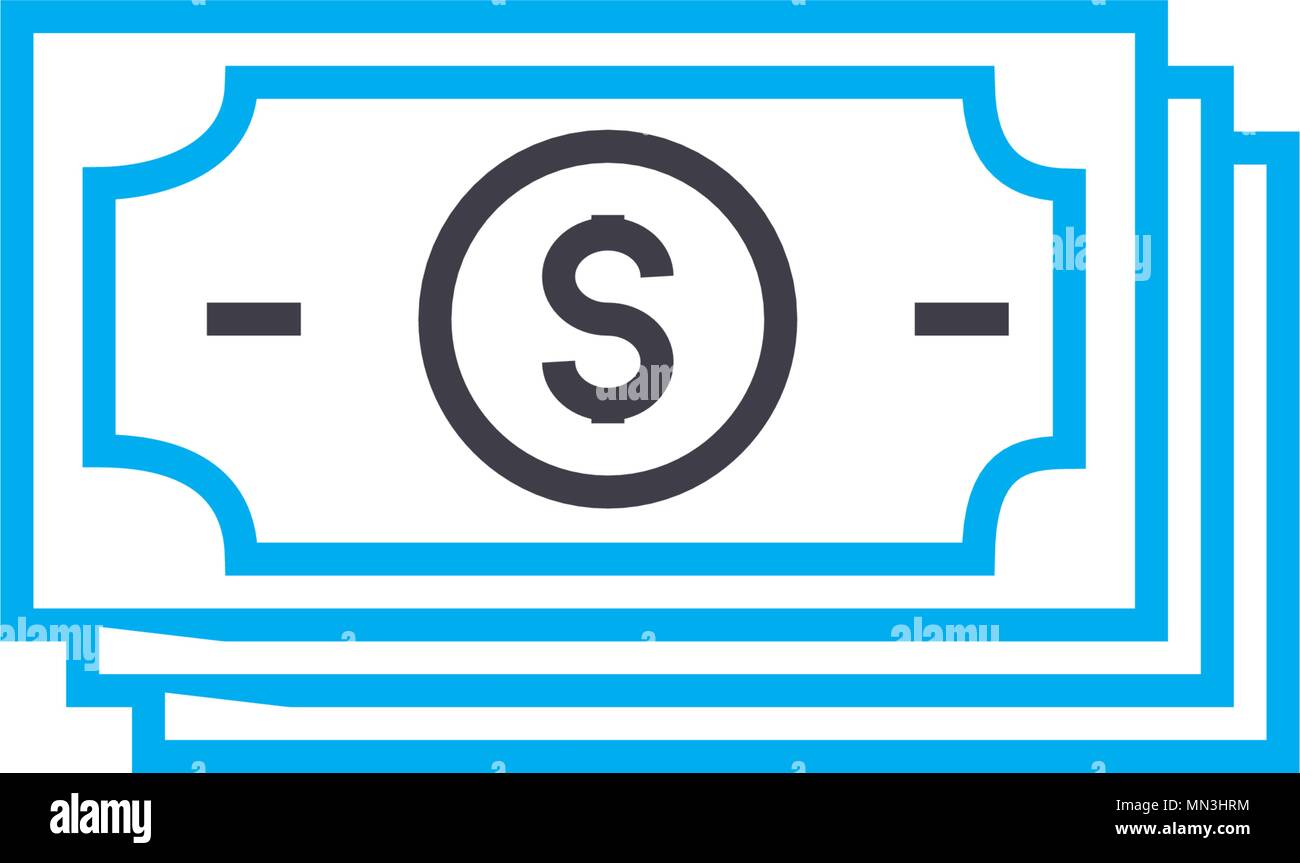 Cash generation vector thin line stroke icon. Cash generation outline ...