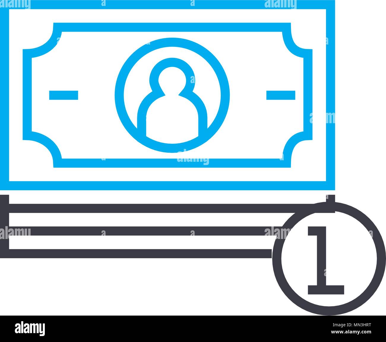 Cash proceeds vector thin line stroke icon. Cash proceeds outline ...