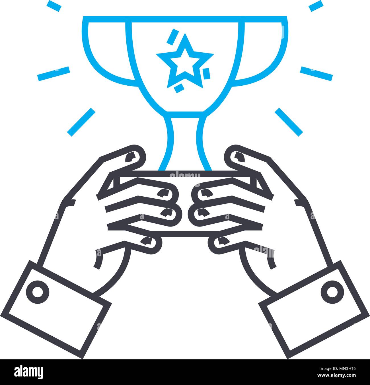 Celebration of triumph vector thin line stroke icon. Celebration of ...