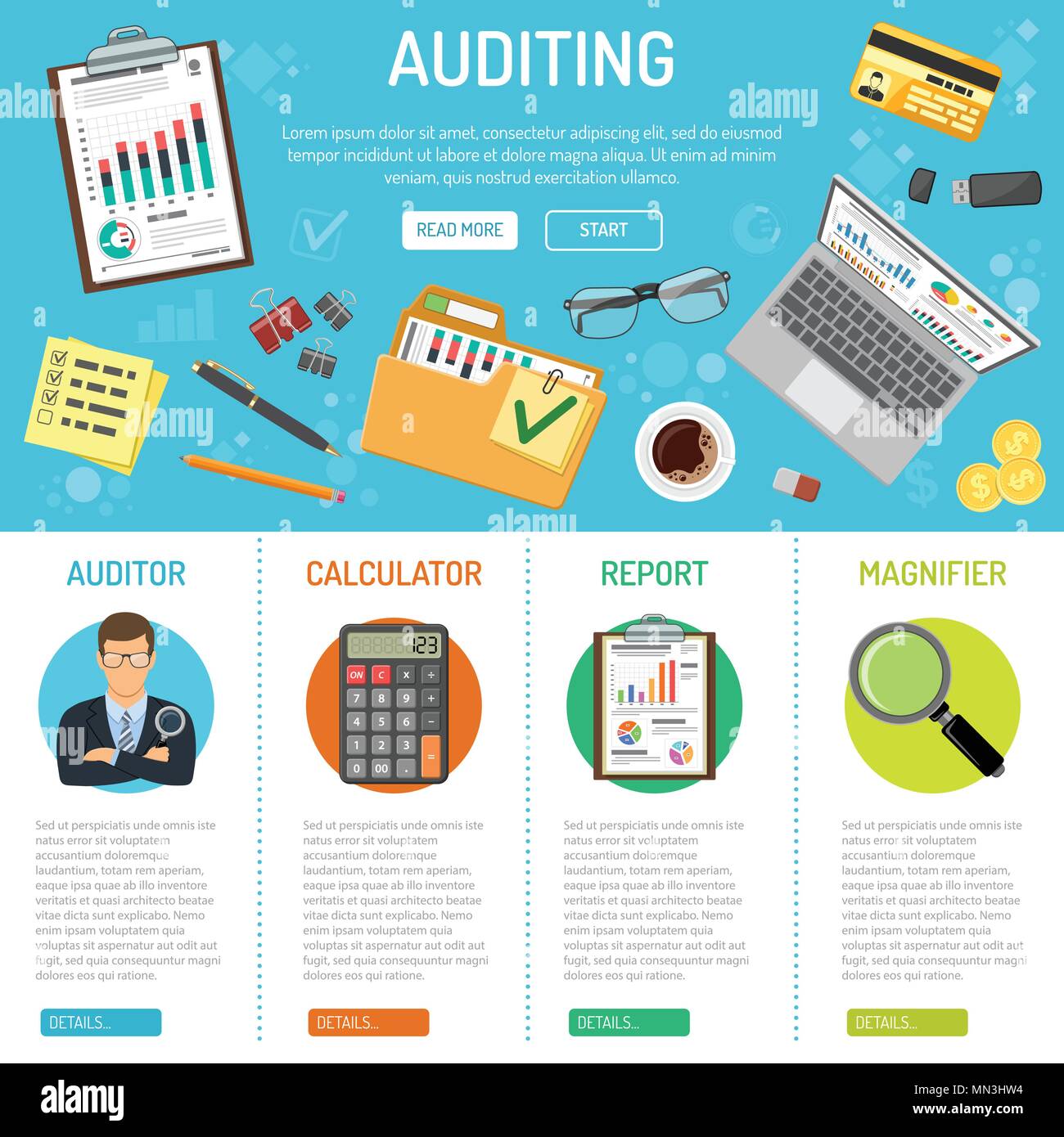 Business data infographics magnifying glass hi-res stock photography ...