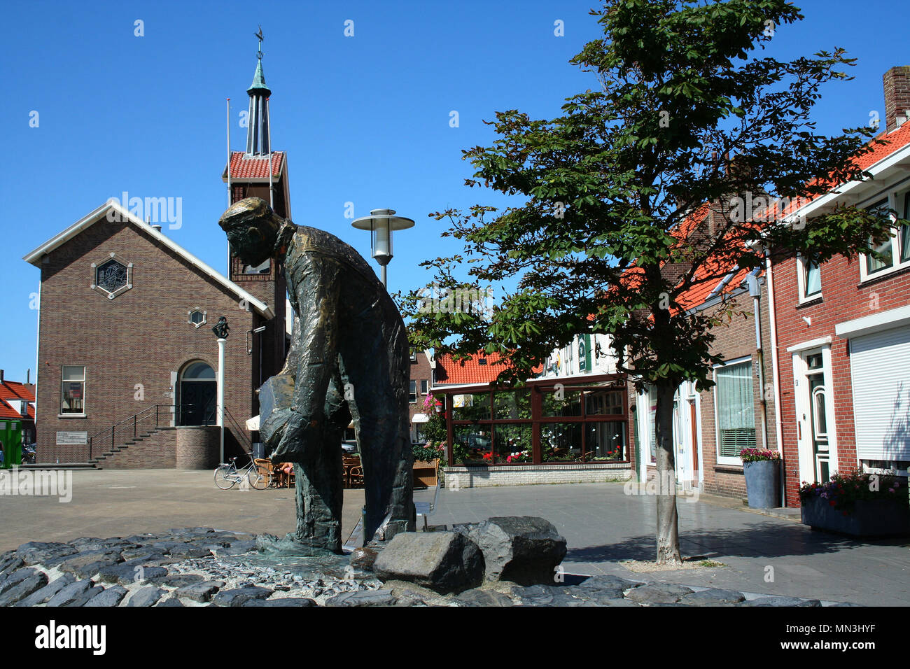 Netherlands,Holland,Dutch,Zeeland,Westkapelle,july 2017:Statue of a ...