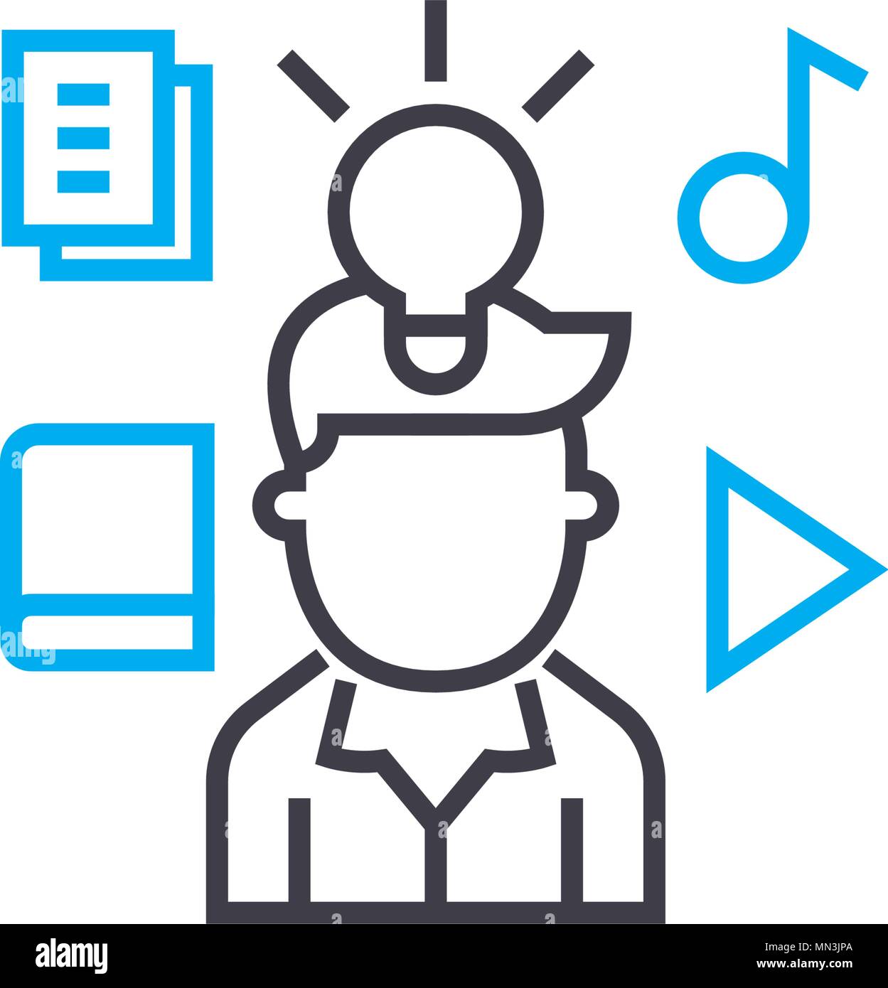 Choosing a future profession vector thin line stroke icon. Choosing a ...