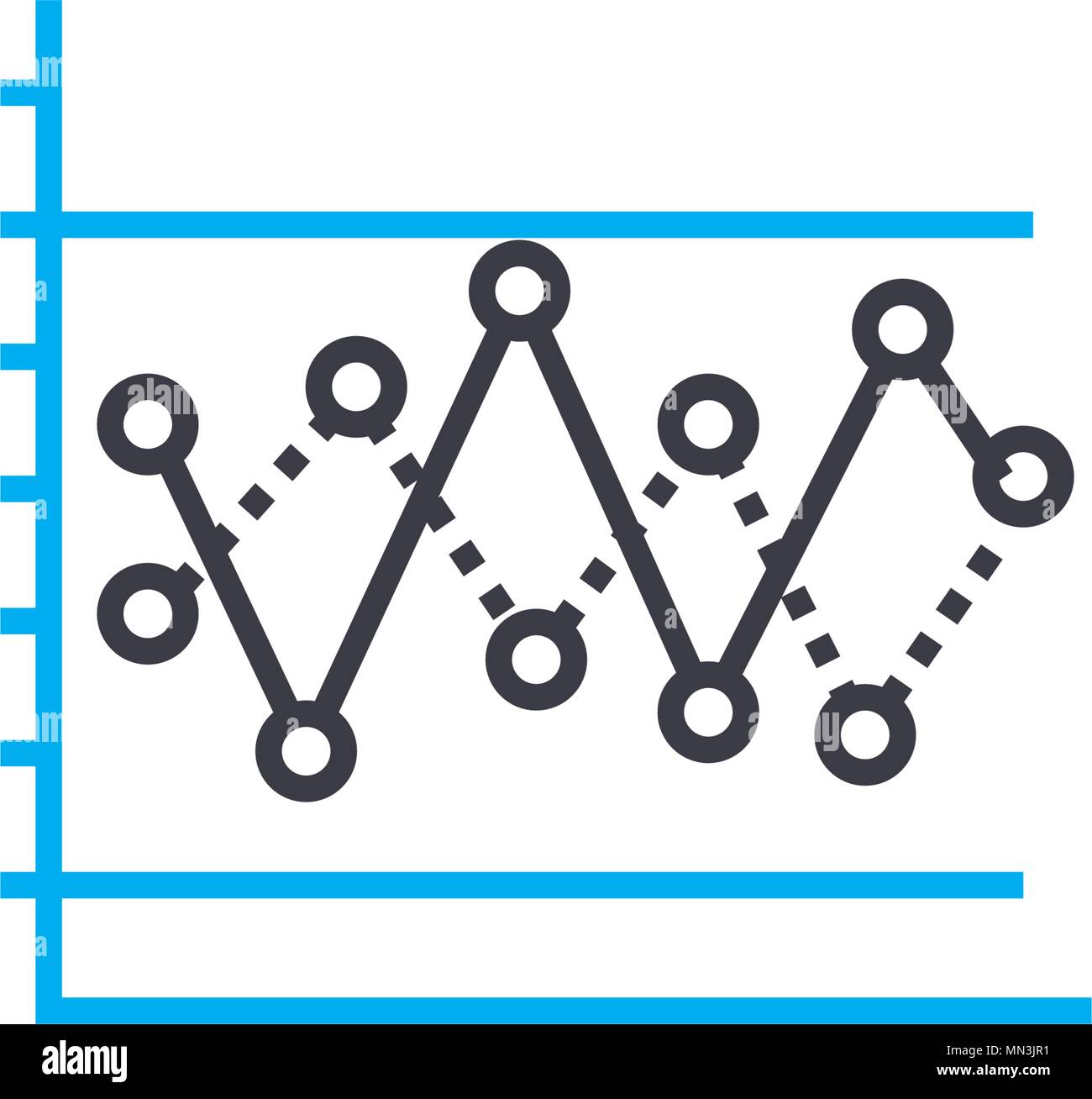 Combined chart vector thin line stroke icon. Combined chart outline ...