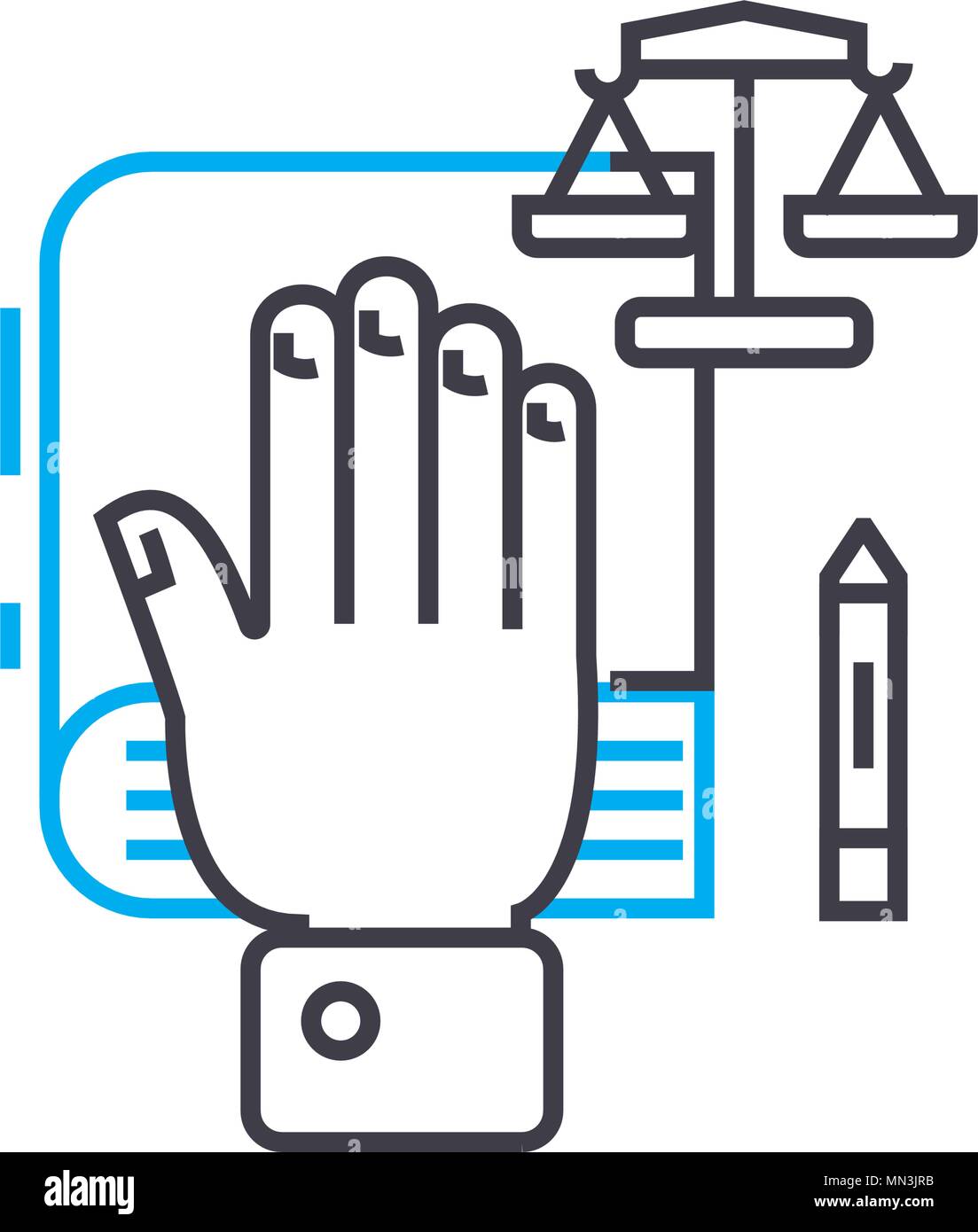 Competent management vector thin line stroke icon. Competent management ...
