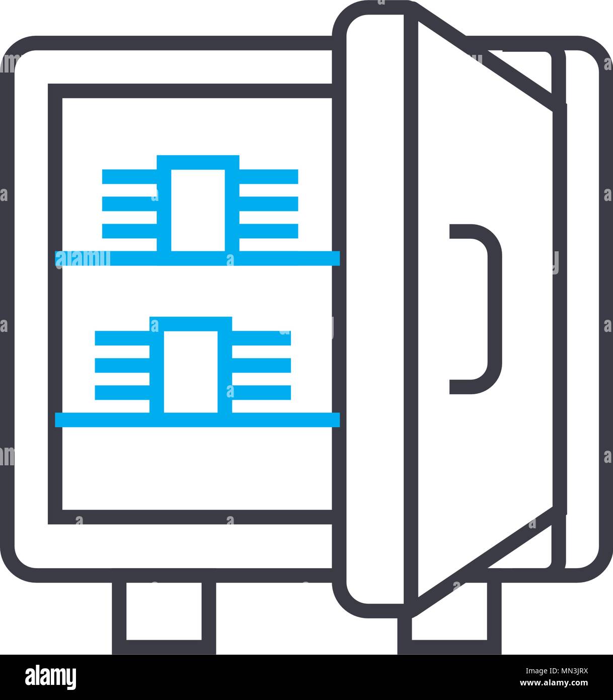Confidential data vector thin line stroke icon. Confidential data ...
