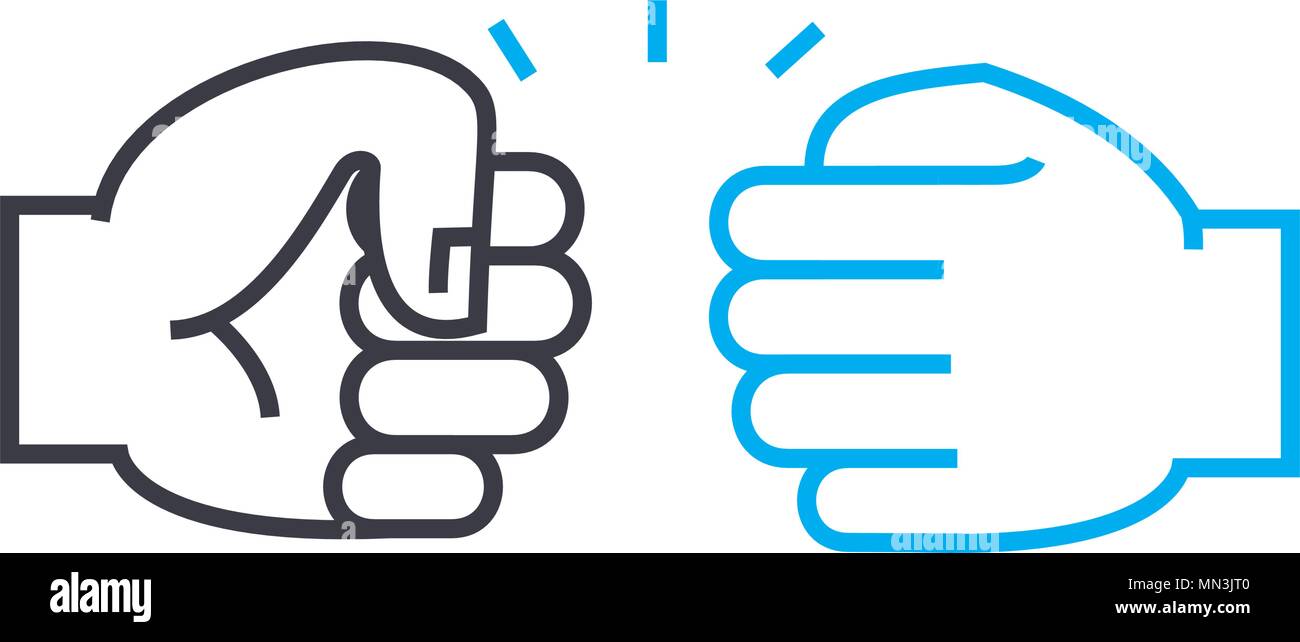 Conflict situation vector thin line stroke icon. Conflict situation ...