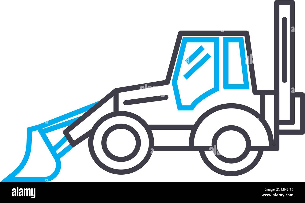 Construction machinery vector thin line stroke icon. Construction ...