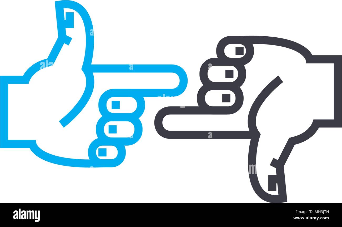 Controversial situation vector thin line stroke icon. Controversial ...