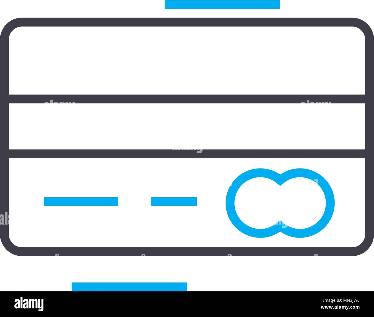 Credit card vector thin line stroke icon. Credit card outline ...