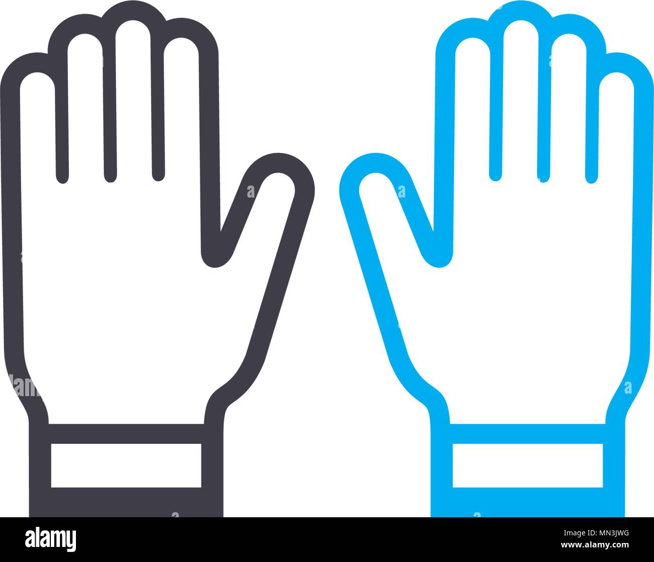 Cuffs vector thin line stroke icon. Cuffs outline illustration, linear ...