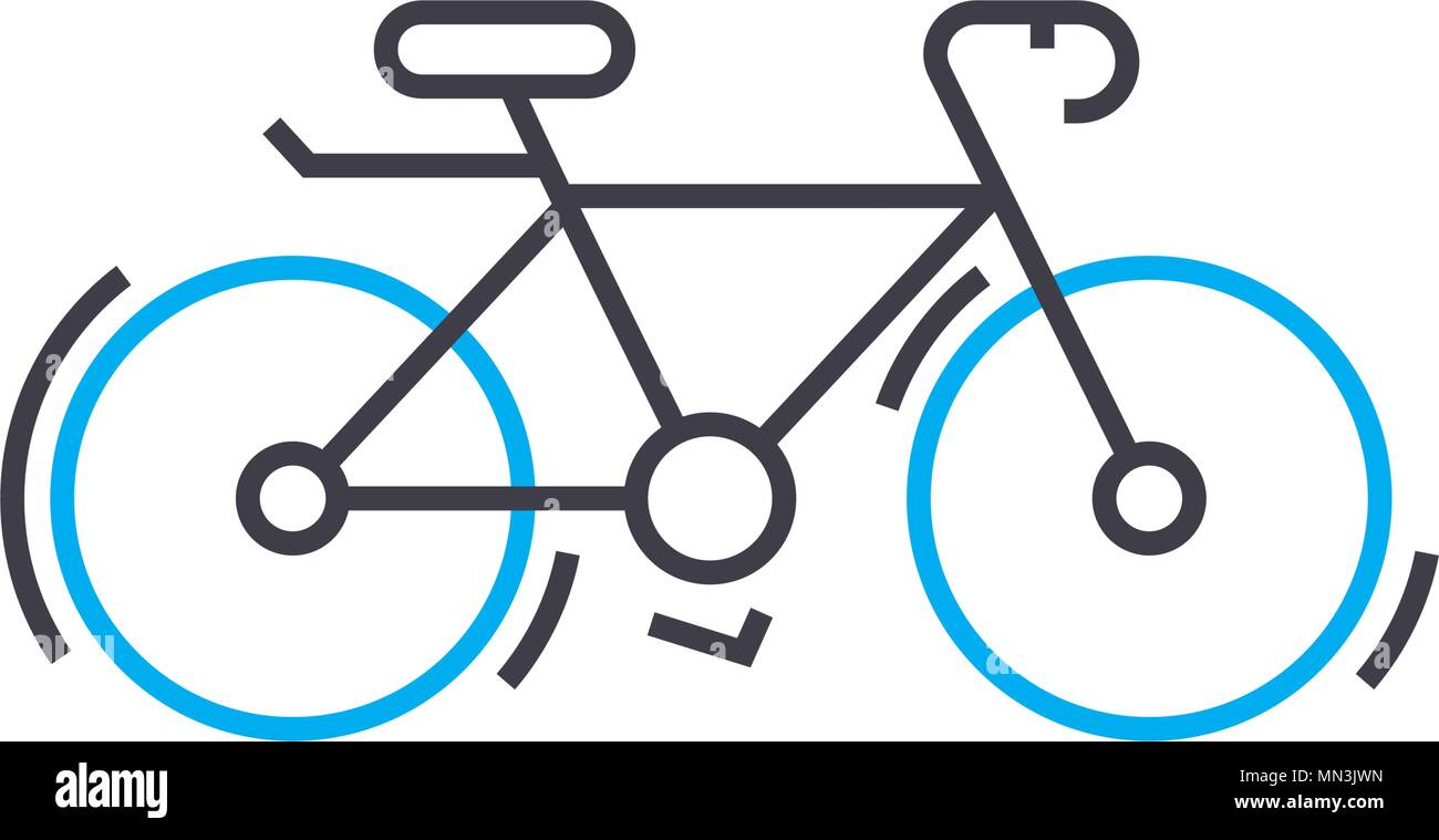 Cycle vector thin line stroke icon. Cycle outline illustration, linear ...