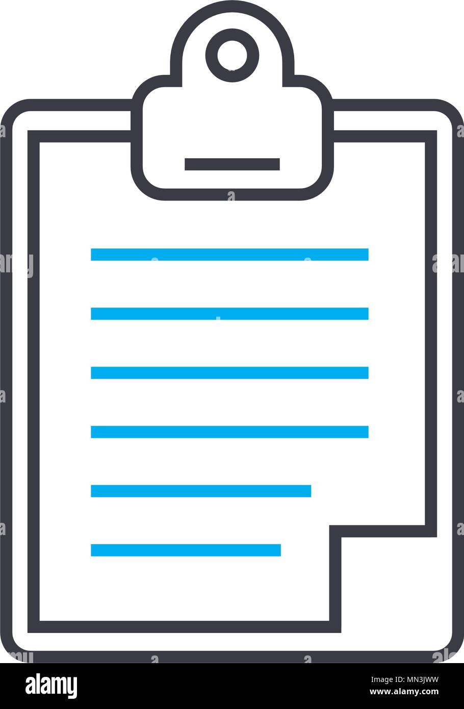 Daily report vector thin line stroke icon. Daily report outline ...