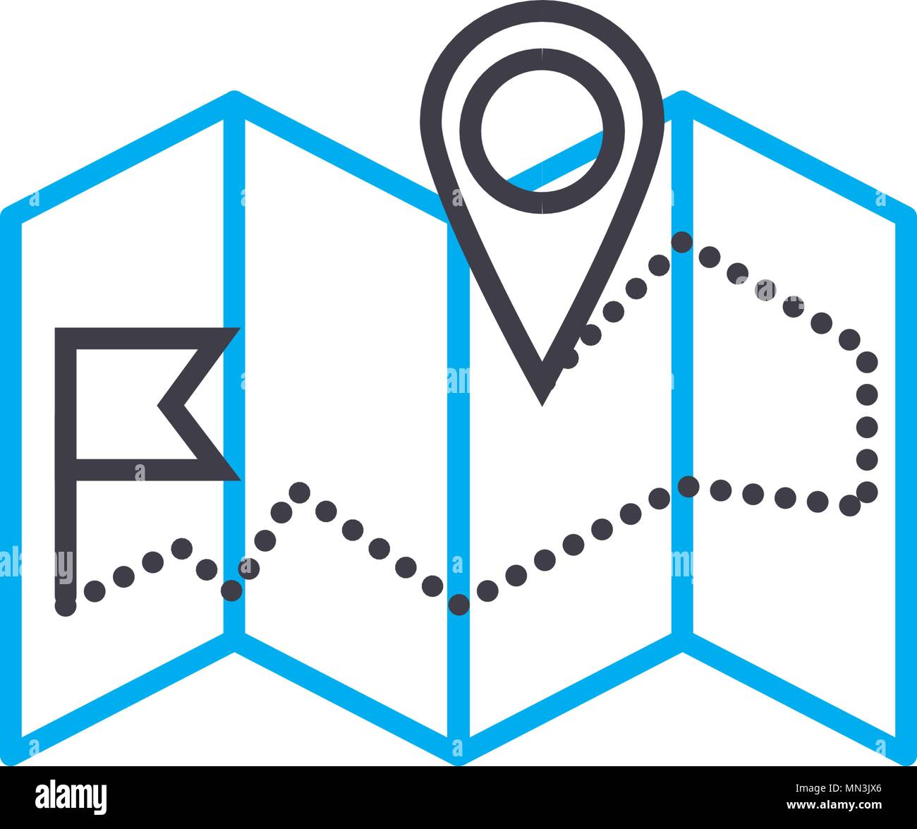 Delivery address vector thin line stroke icon. Delivery address outline ...