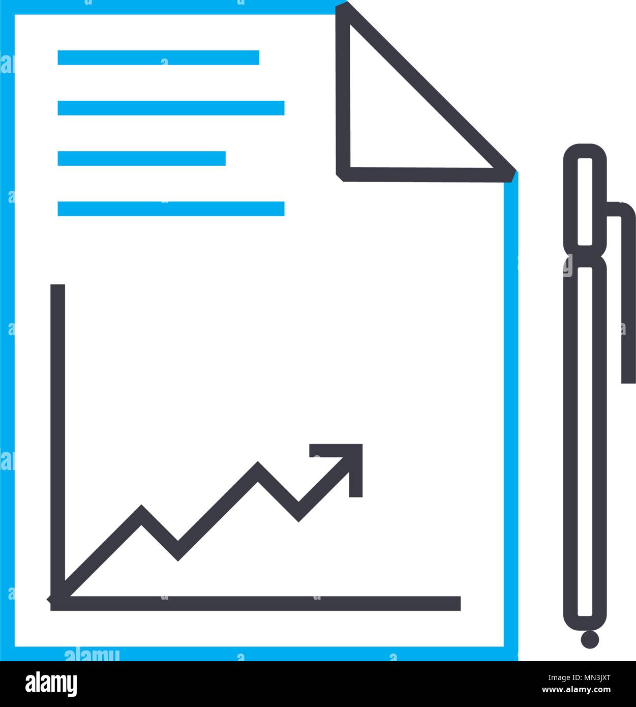Drawing up reports vector thin line stroke icon. Drawing up reports ...