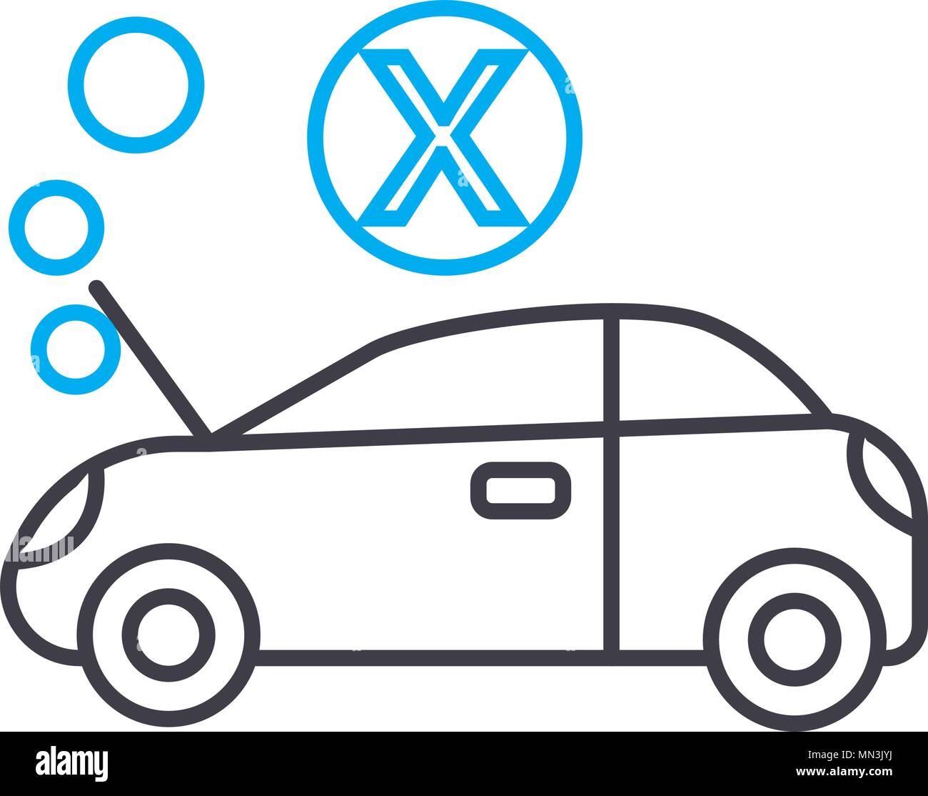 Engine overheating vector thin line stroke icon. Engine overheating ...