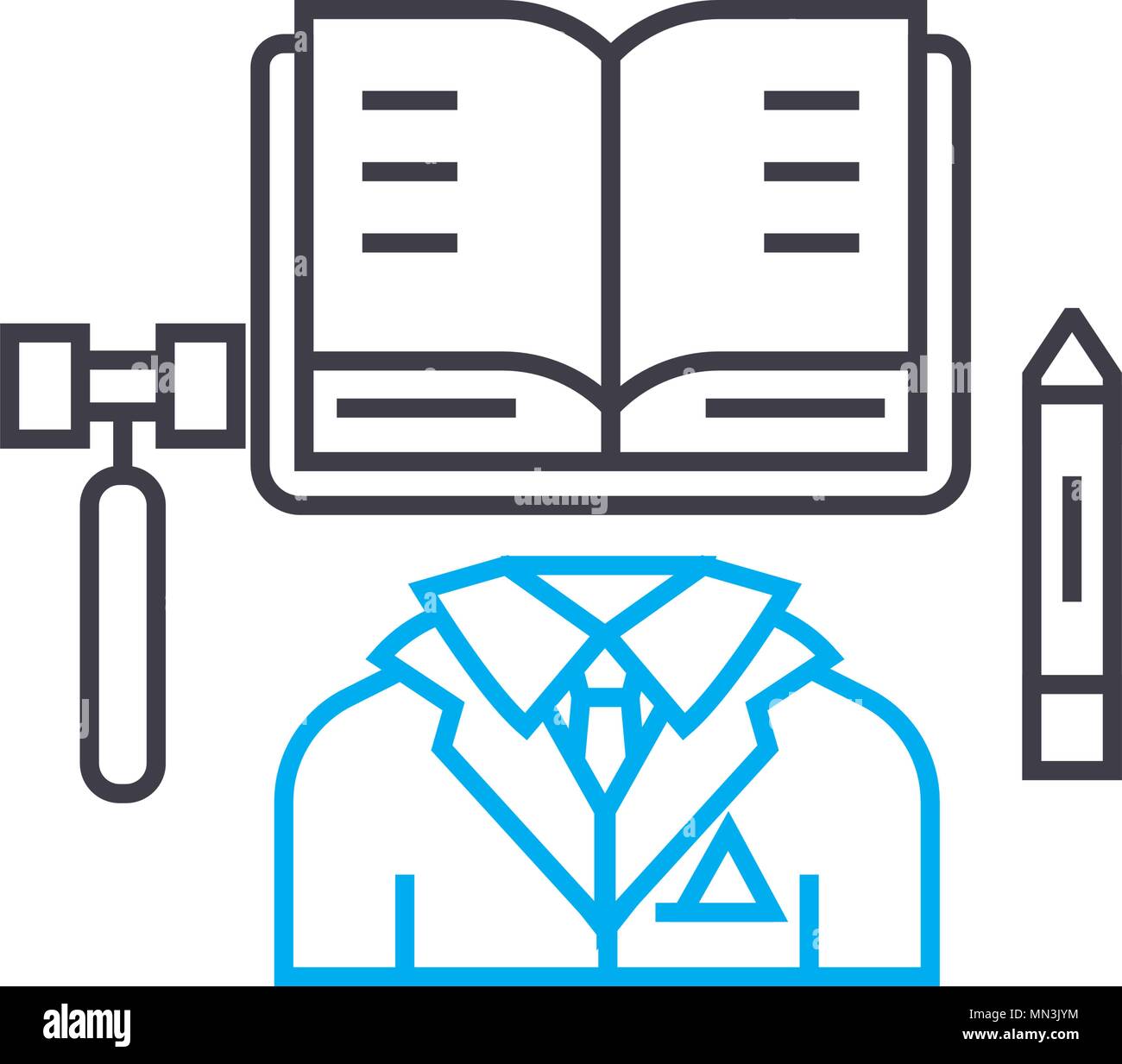 Executive Director vector thin line stroke icon. Executive Director ...