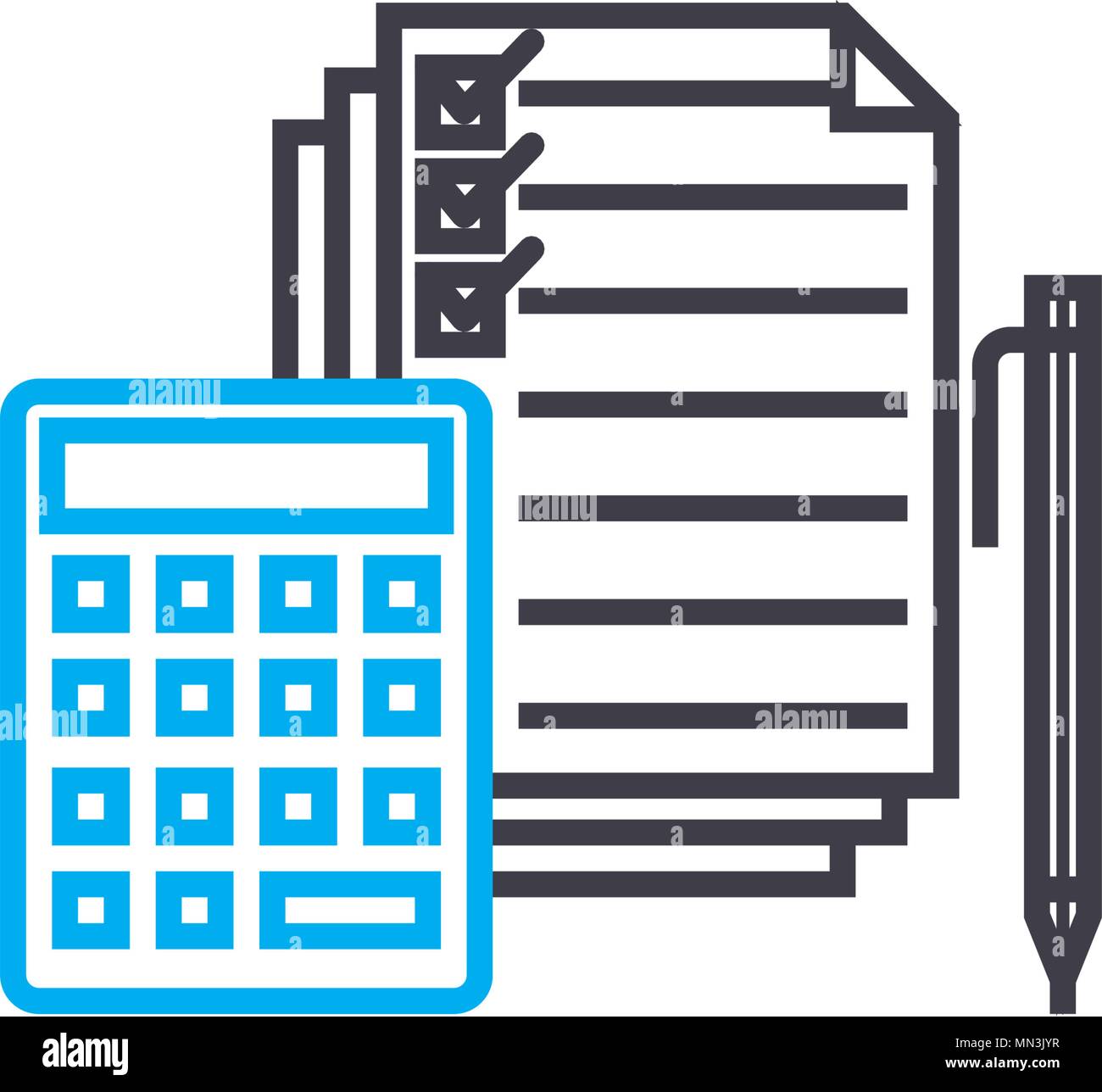 Expenditure clauses vector thin line stroke icon. Expenditure clauses ...