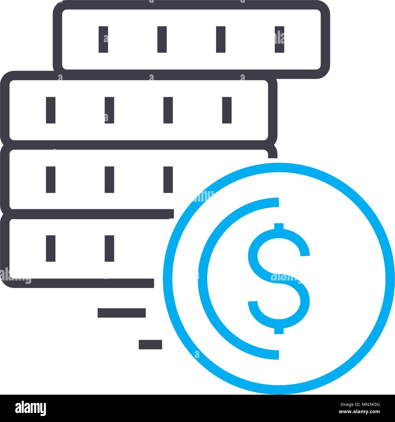 Financial flows vector thin line stroke icon. Financial flows outline ...