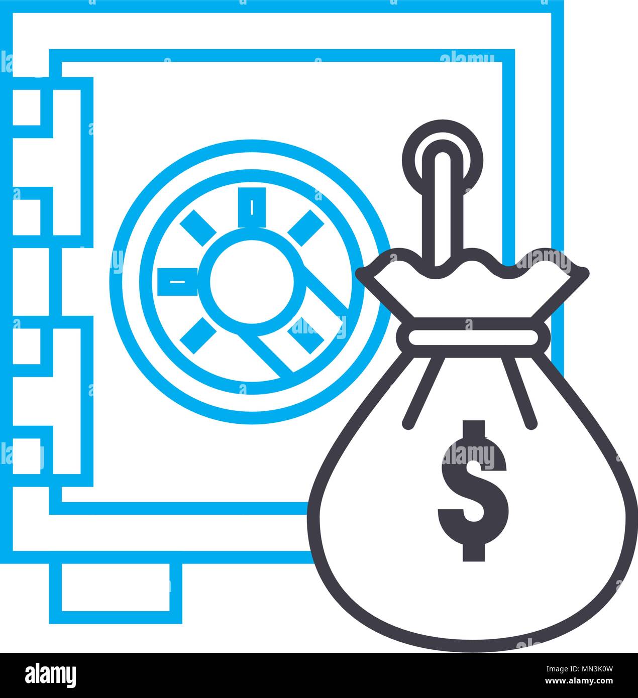 Financial security vector thin line stroke icon. Financial security ...