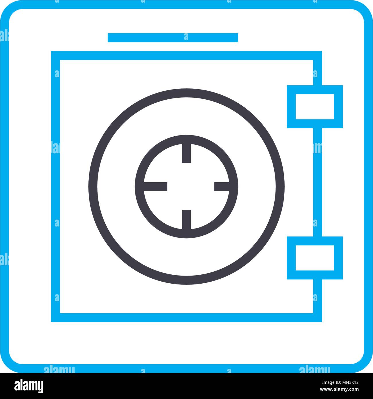 Fireproof safe vector thin line stroke icon. Fireproof safe outline ...