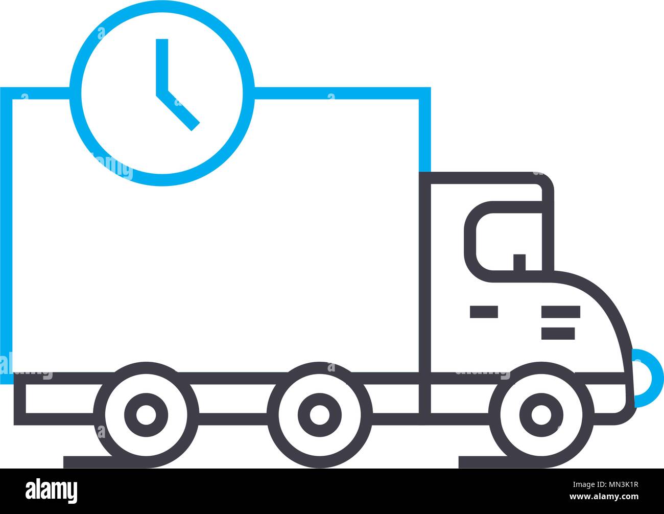 Freight transportation vector thin line stroke icon. Freight ...