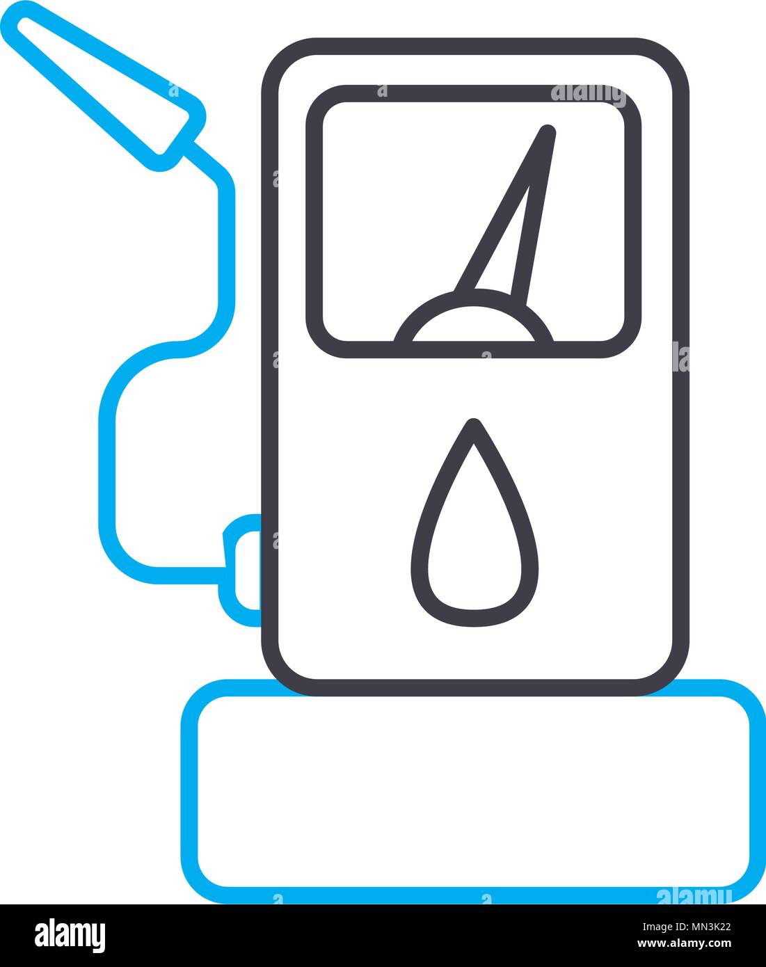 Gas station vector thin line stroke icon. Gas station outline ...