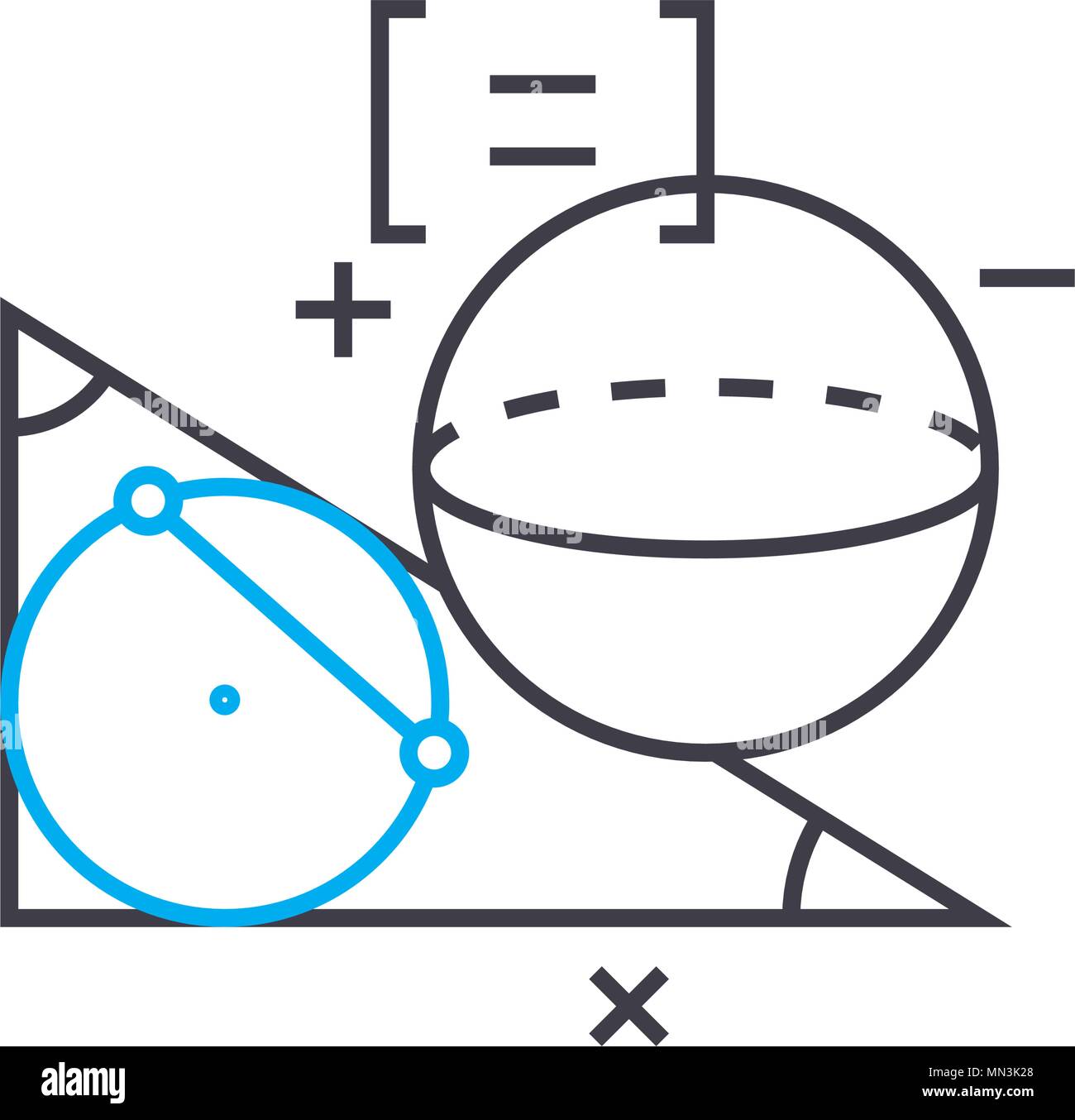 Geometry vector thin line stroke icon. Geometry outline illustration ...