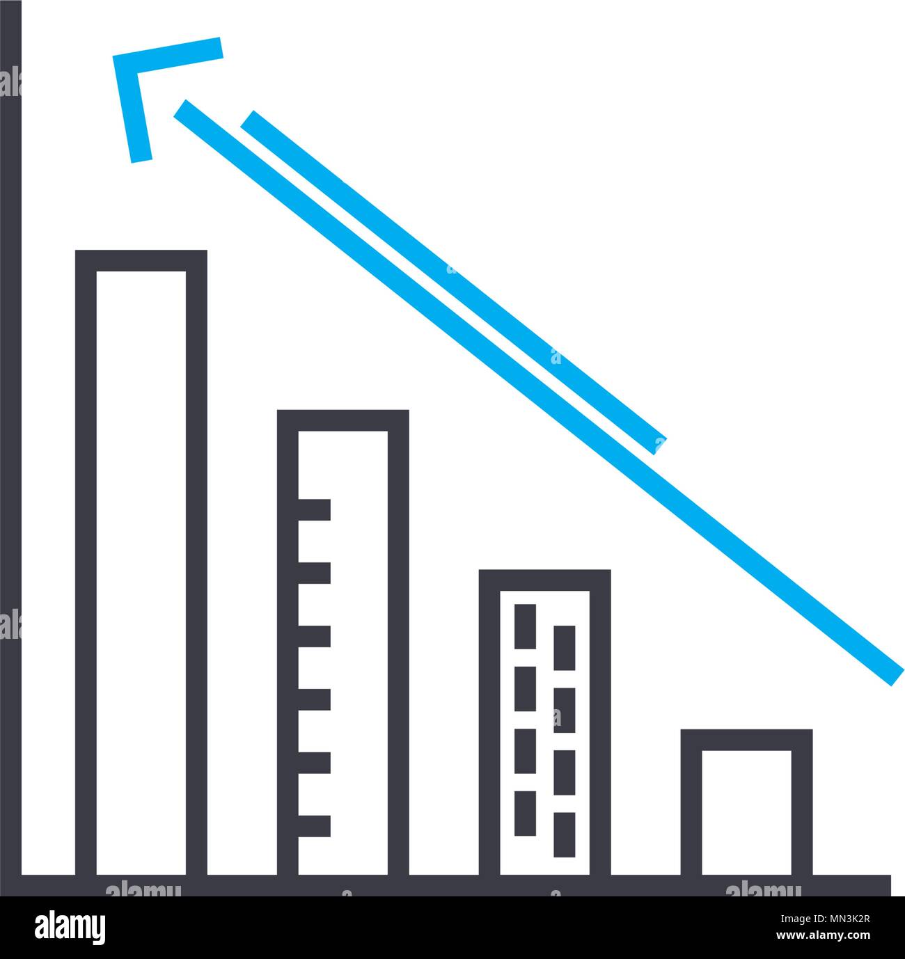 Growth rates vector thin line stroke icon. Growth rates outline ...