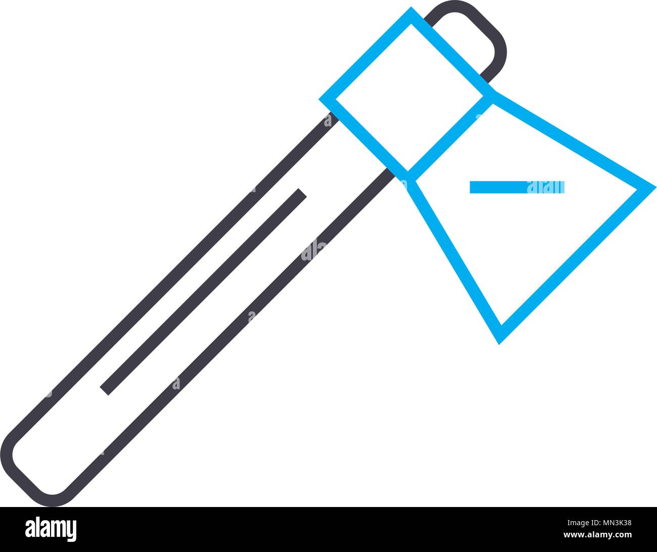 Hatchet vector thin line stroke icon. Hatchet outline illustration ...