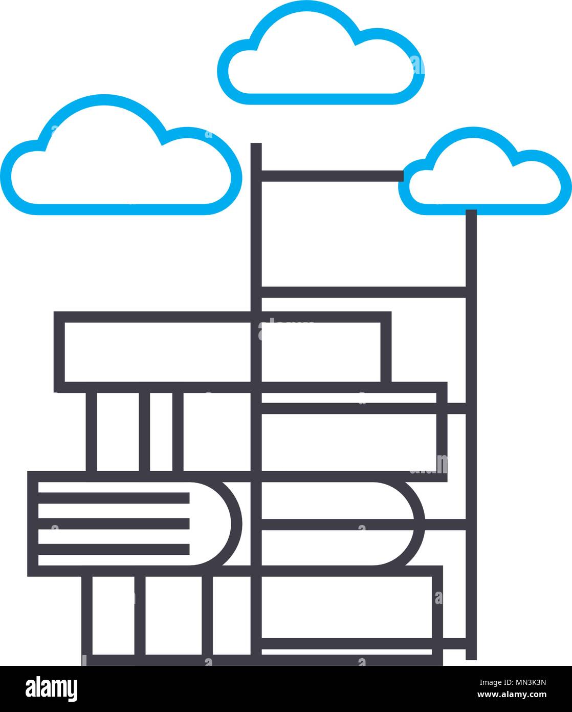 High level of knowledge vector thin line stroke icon. High level of ...