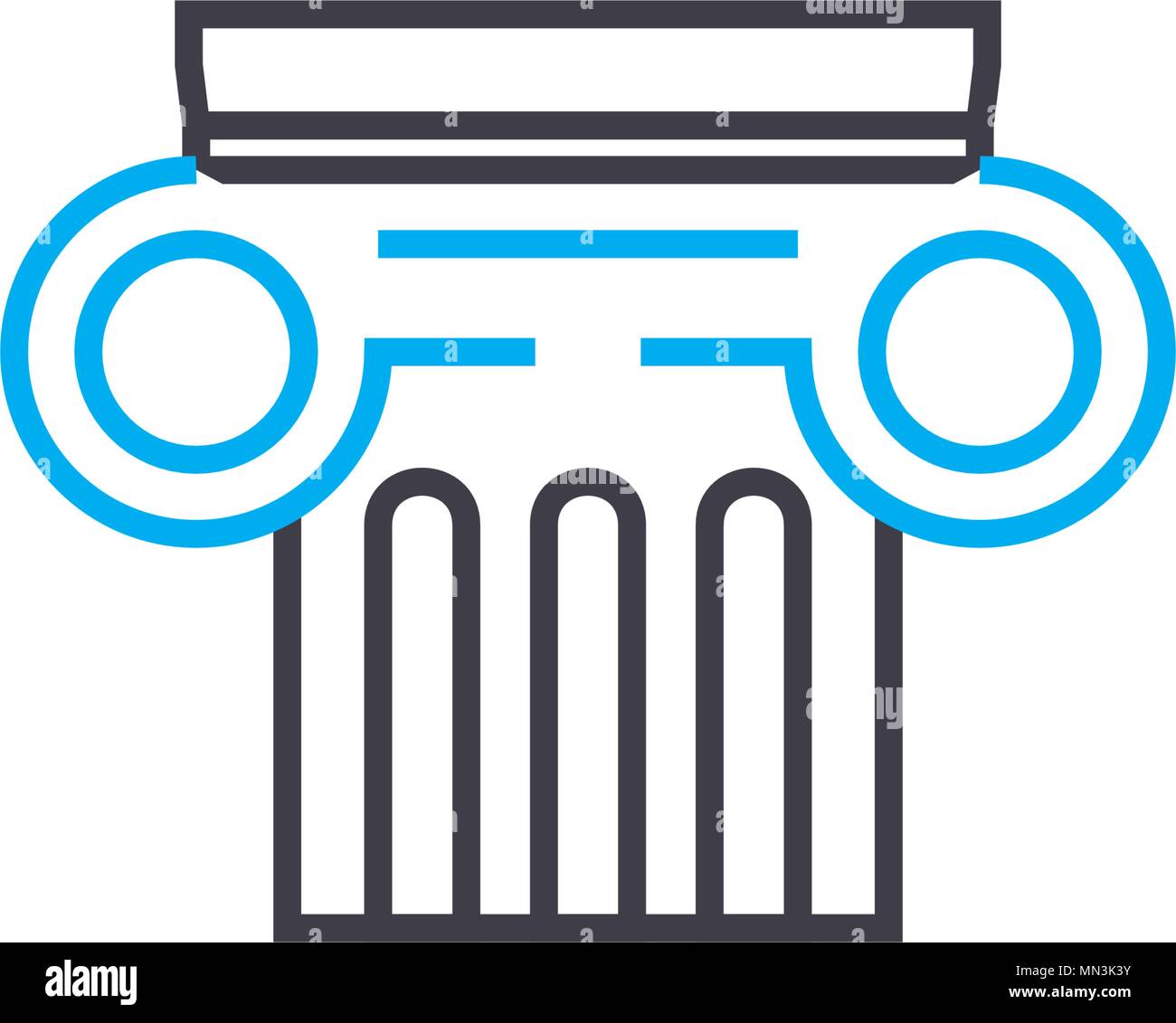 Historical architecture vector thin line stroke icon. Historical ...