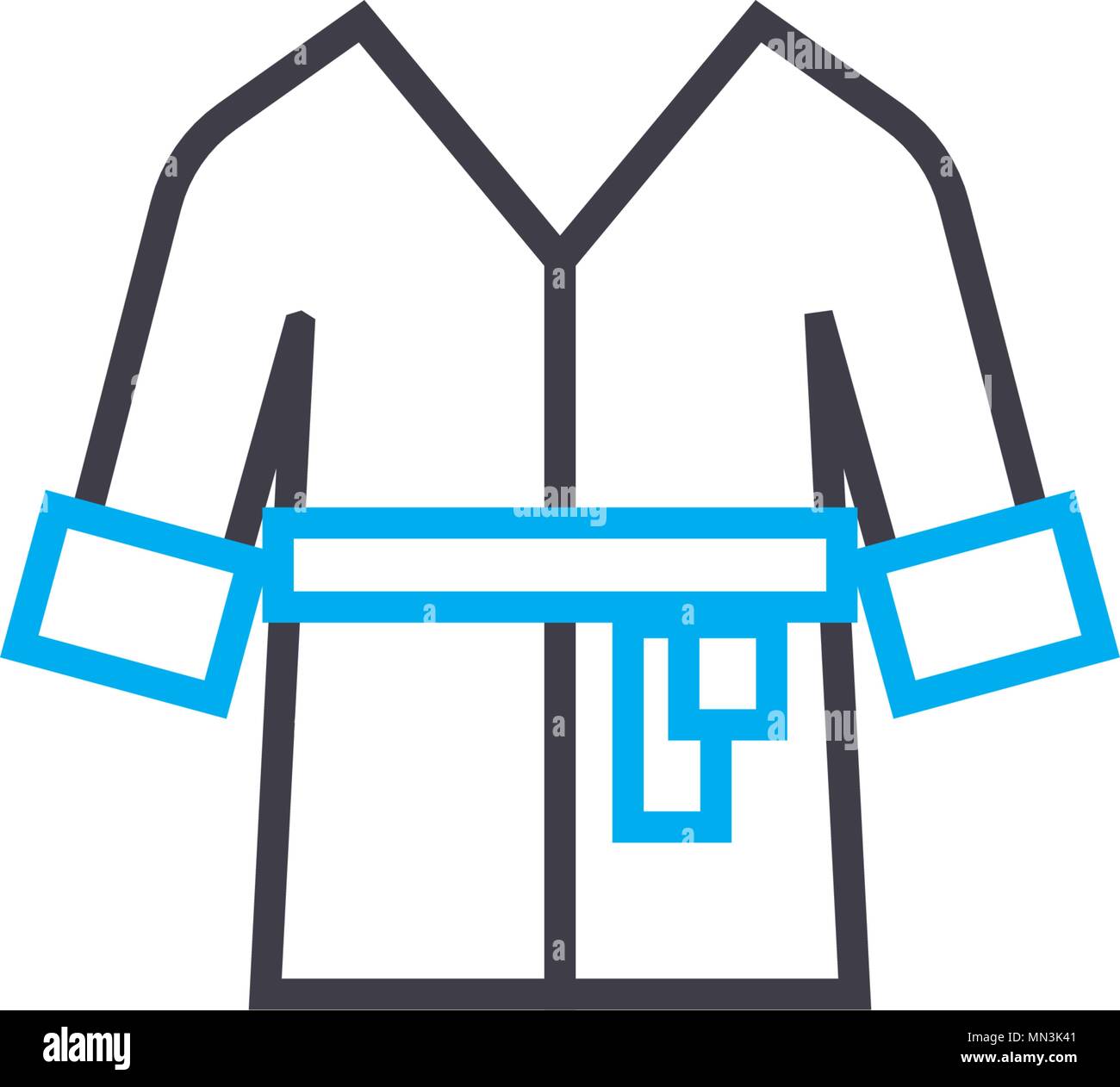 Home robe vector thin line stroke icon. Home robe outline illustration ...