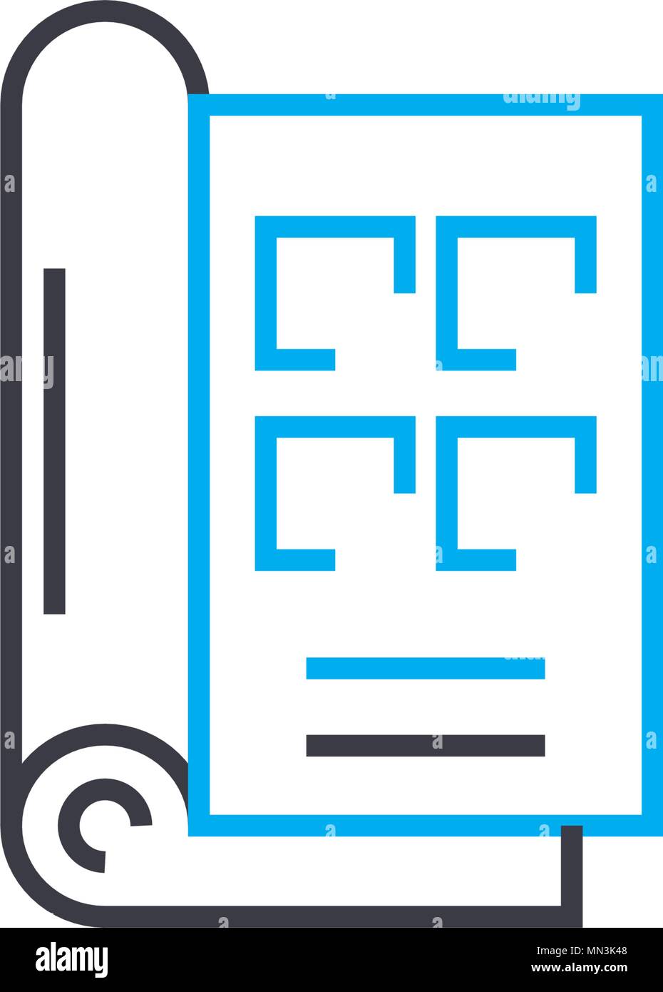 Illustrated manual vector thin line stroke icon. Illustrated manual ...