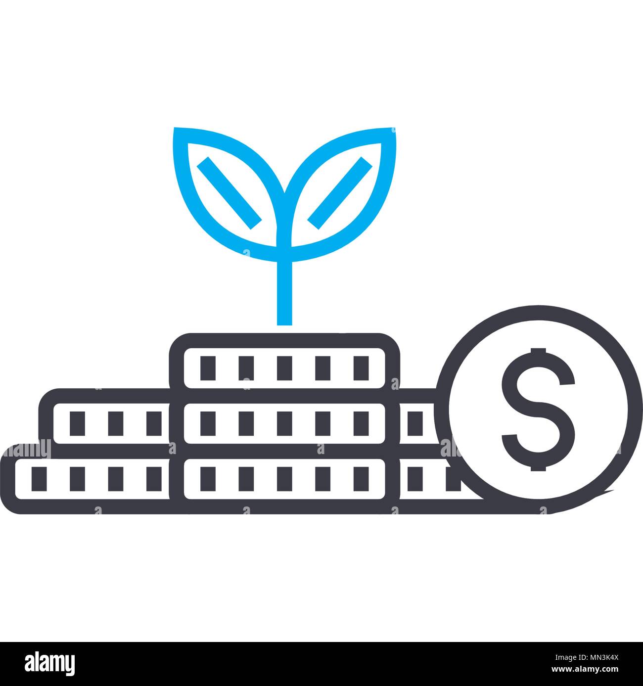 Income from investments vector thin line stroke icon. Income from ... Income from investments vector thin line stroke icon. Income from ...