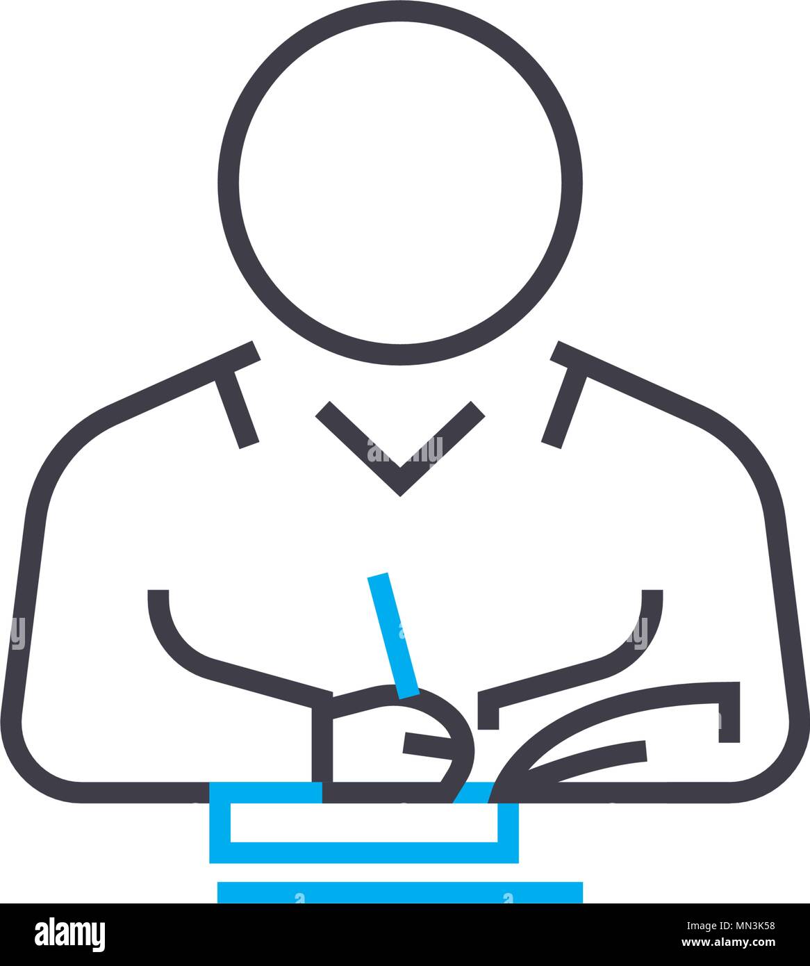 Individual research vector thin line stroke icon. Individual research ...