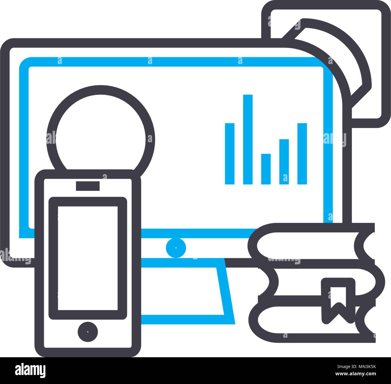 Information sources vector thin line stroke icon. Information sources ...