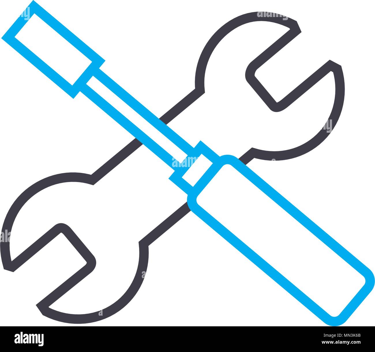 Installation work vector thin line stroke icon. Installation work ...