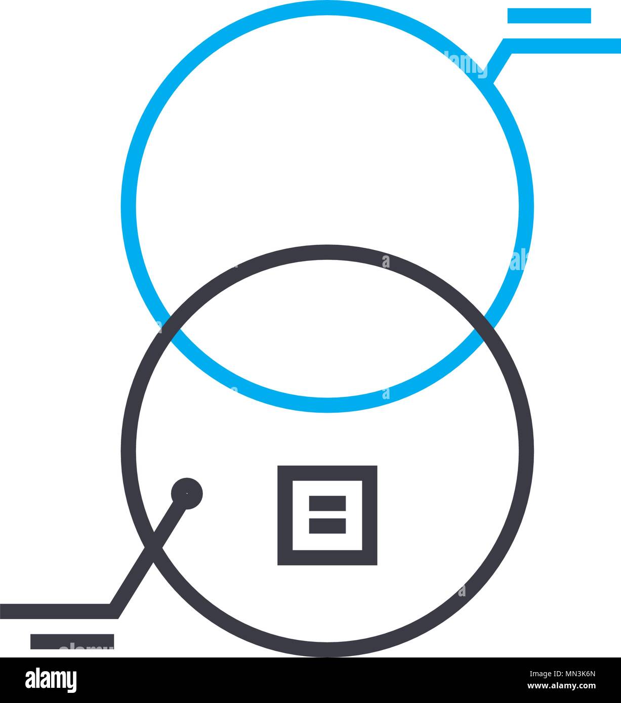 Interaction Analysis Vector Thin Line Stroke Icon Interaction Analysis Outline Illustration