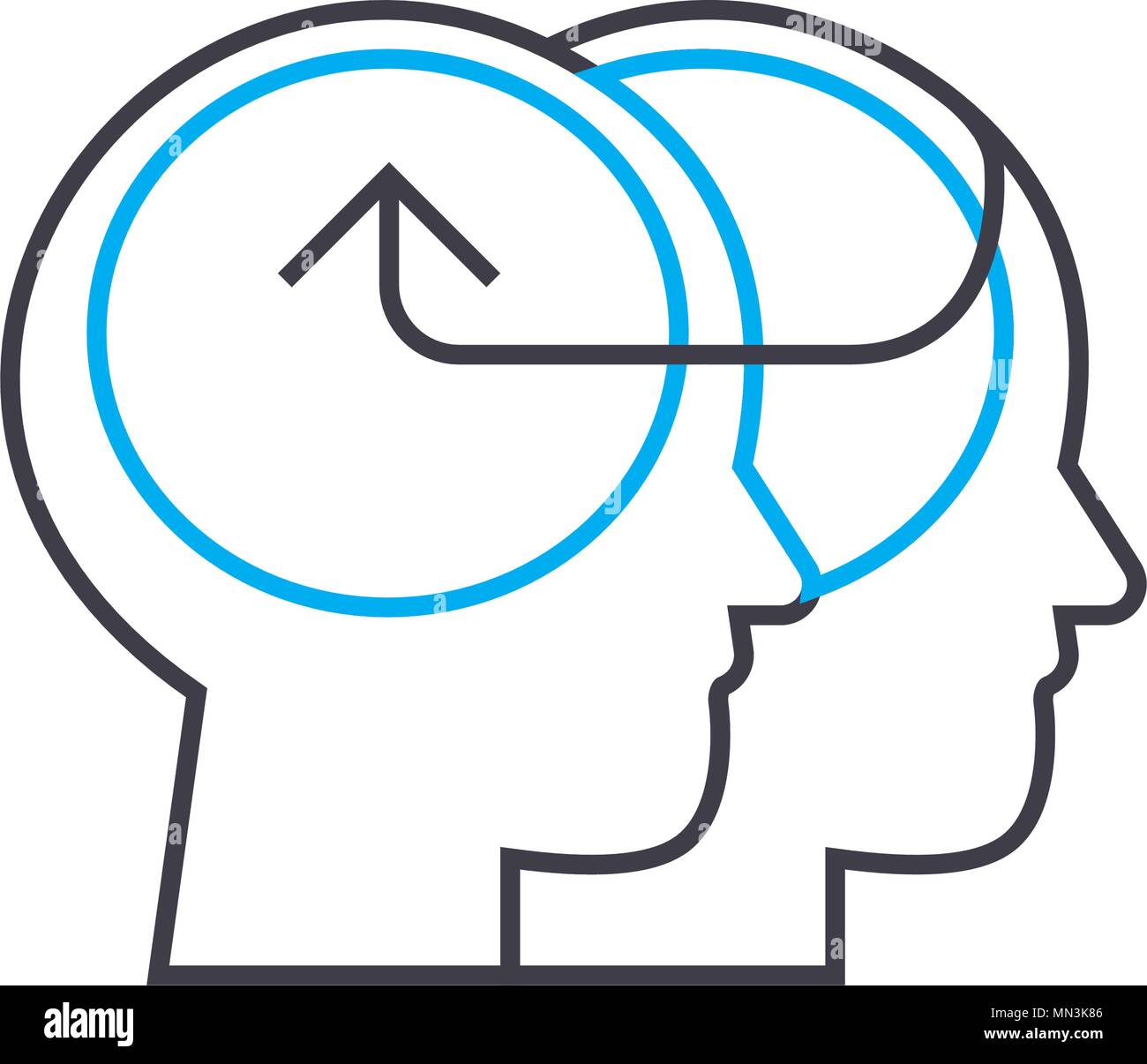 Knowledge sharing vector thin line stroke icon. Knowledge sharing ...