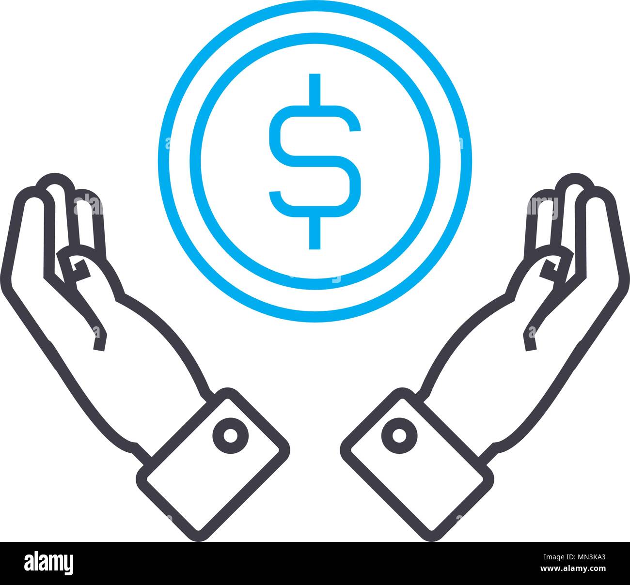 Low profitability vector thin line stroke icon. Low profitability ...