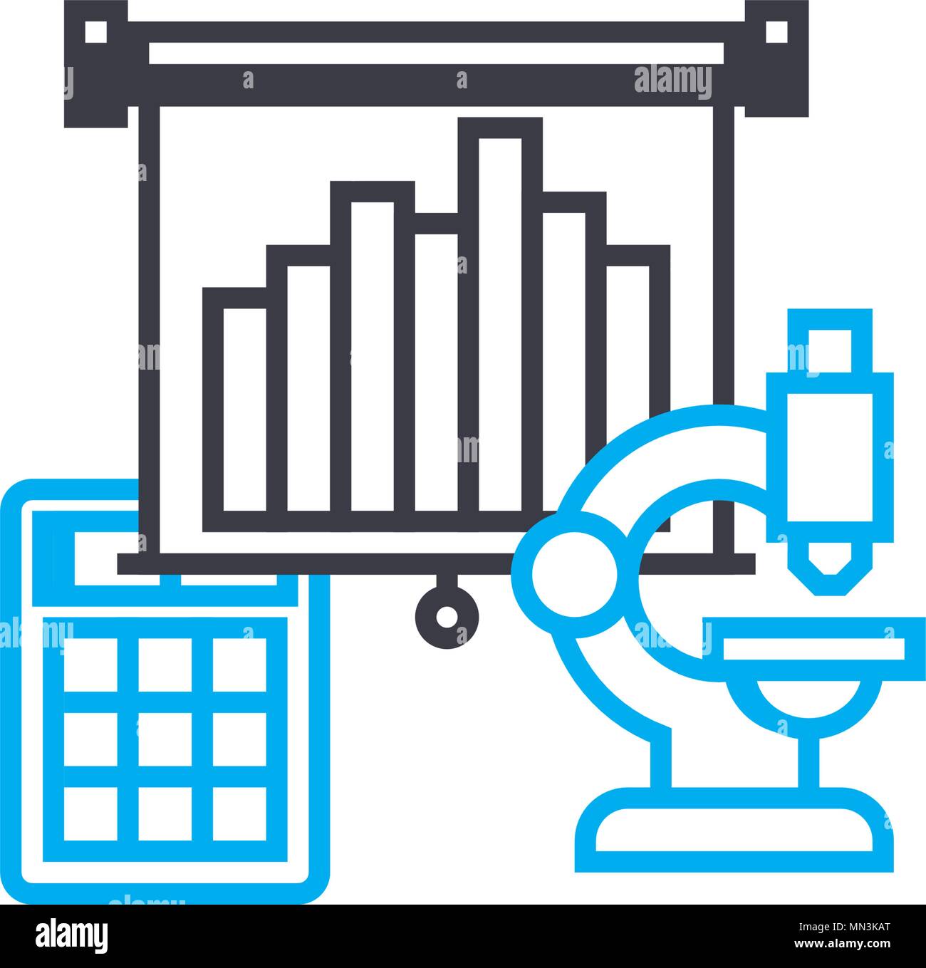 Means of analytics vector thin line stroke icon. Means of analytics ...
