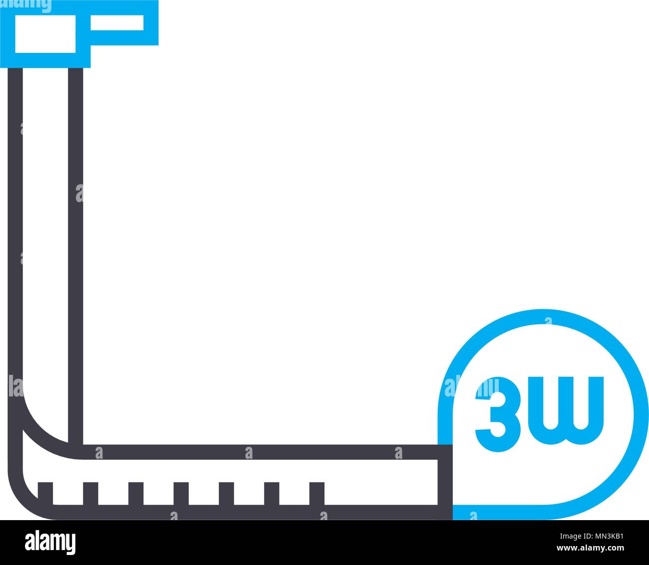 Measuring reel vector thin line stroke icon. Measuring reel outline ...