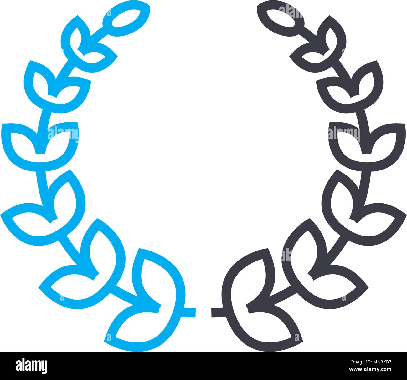 Memorable wreath vector thin line stroke icon. Memorable wreath outline ...