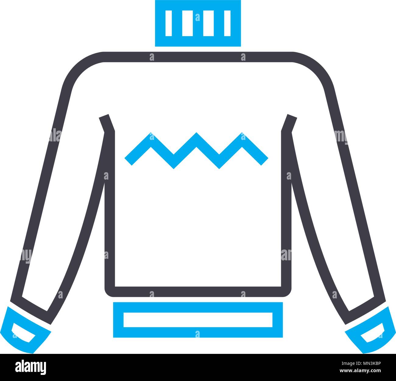 Men's sweatshirt vector thin line stroke icon. Men's sweatshirt outline ...