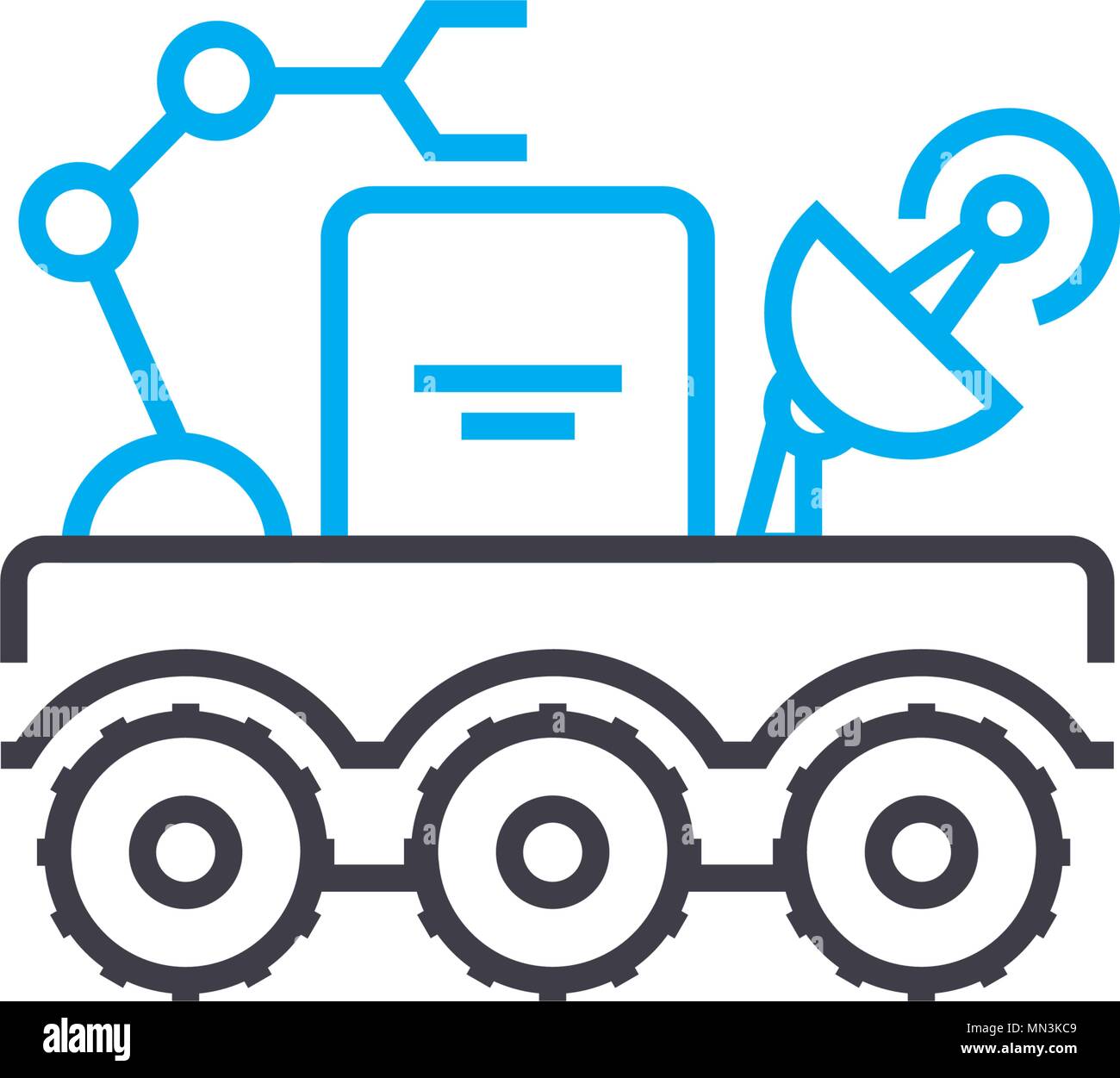 Mobile laboratory vector thin line stroke icon. Mobile laboratory ...